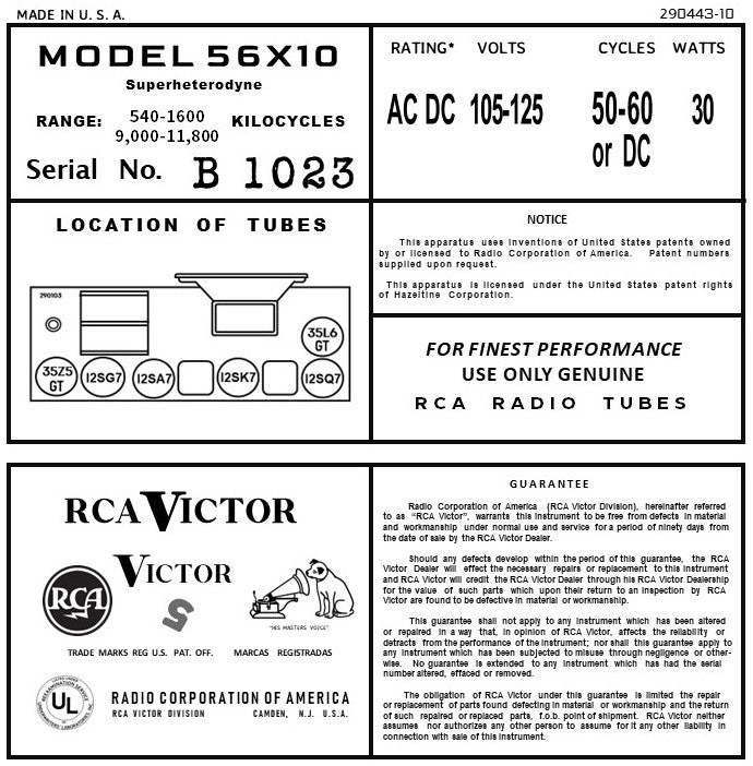 RCA-56X10 | Antique, Retro, Vintage Tube Radios & Bluetooth | Retro ...