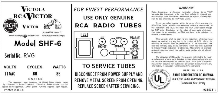 RCA-SHF6 | Antique, Retro, Vintage Tube Radios & Bluetooth | Retro ...