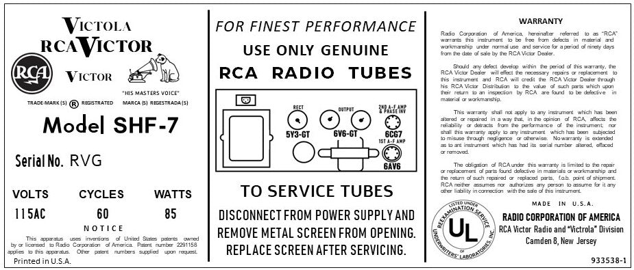 RCA-SHF7 | Antique, Retro, Vintage Tube Radios & Bluetooth | Retro ...