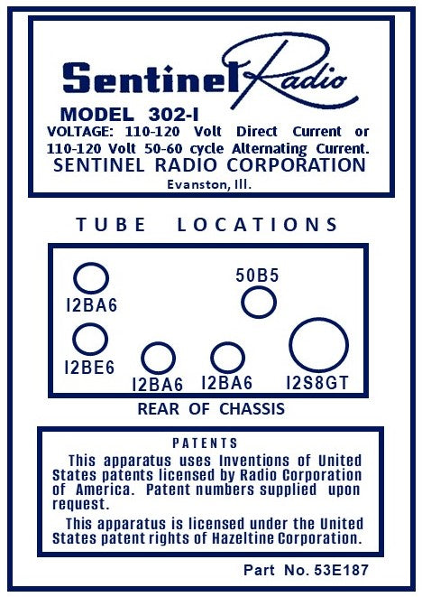 SENTINEL-302-I | Antique, Retro, Vintage Tube Radios & Bluetooth ...
