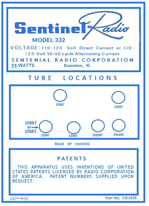 SENTINEL-332 - Retro Radio Shop