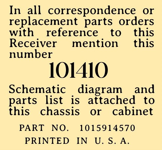 SILVERTONE-4565-REFERENCE-LABEL | Antique, Retro, Vintage Tube Radios ...