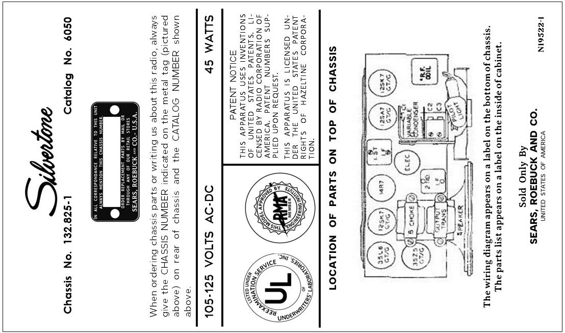 SILVERTONE-6050-132.825-1 | Antique, Retro, Vintage Tube Radios ...