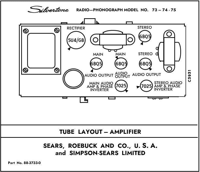 SILVERTONE-73-74-75-CHASSIS-LAYOUT | Antique, Retro, Vintage Tube ...