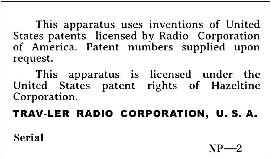 TRAVLER-NOTICE-LABEL_VARIOUS-MODELS | Antique, Retro, Vintage Tube ...