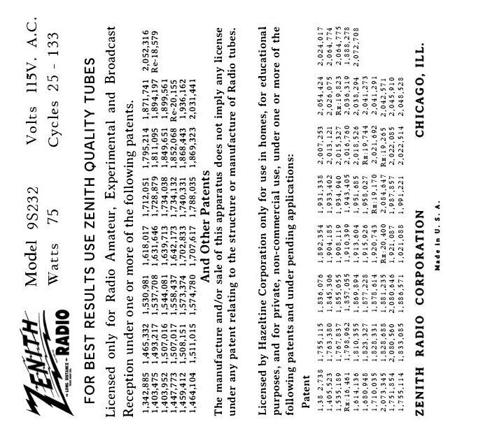ZENITH-9S232 | Antique, Retro, Vintage Tube Radios & Bluetooth | Retro ...