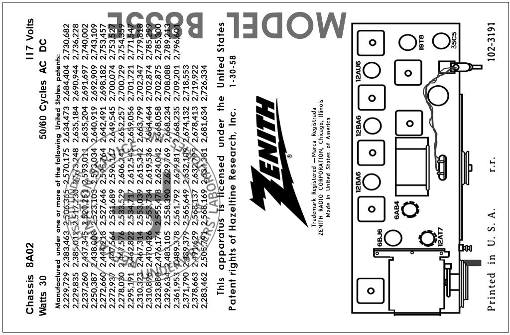 ZENITH-B835E | Antique, Retro, Vintage Tube Radios & Bluetooth | Retro ...