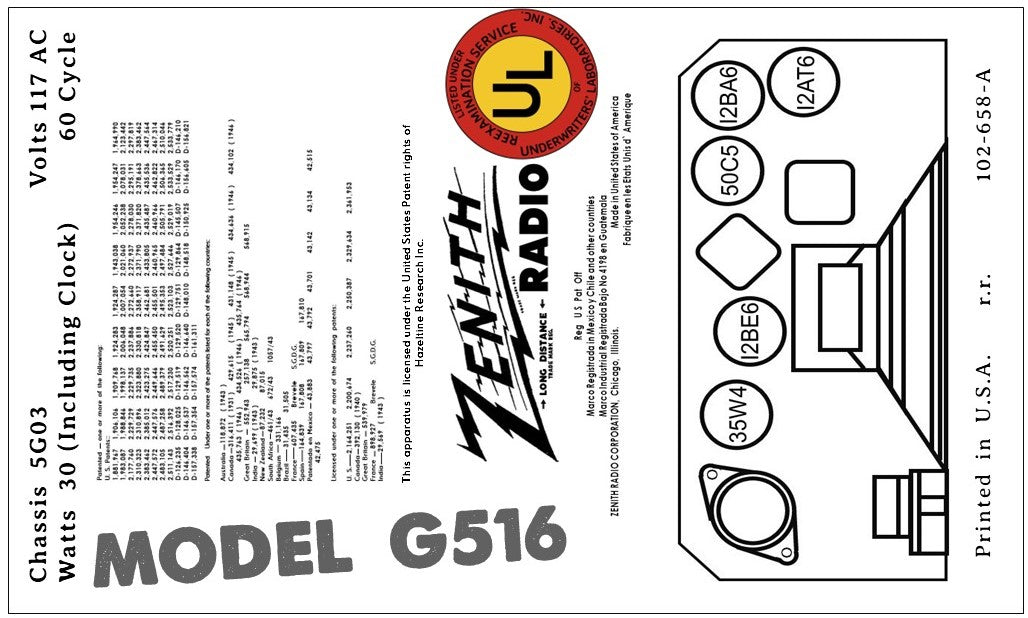 ZENITH-G516 - Retro Radio Shop