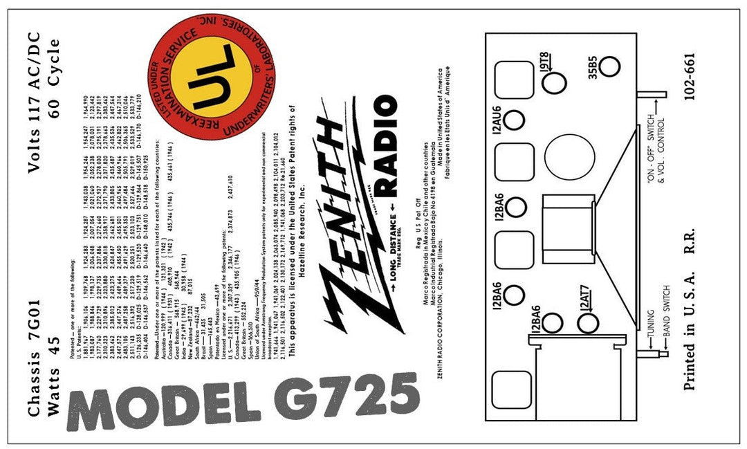 ZENITH-G725 - Retro Radio Shop