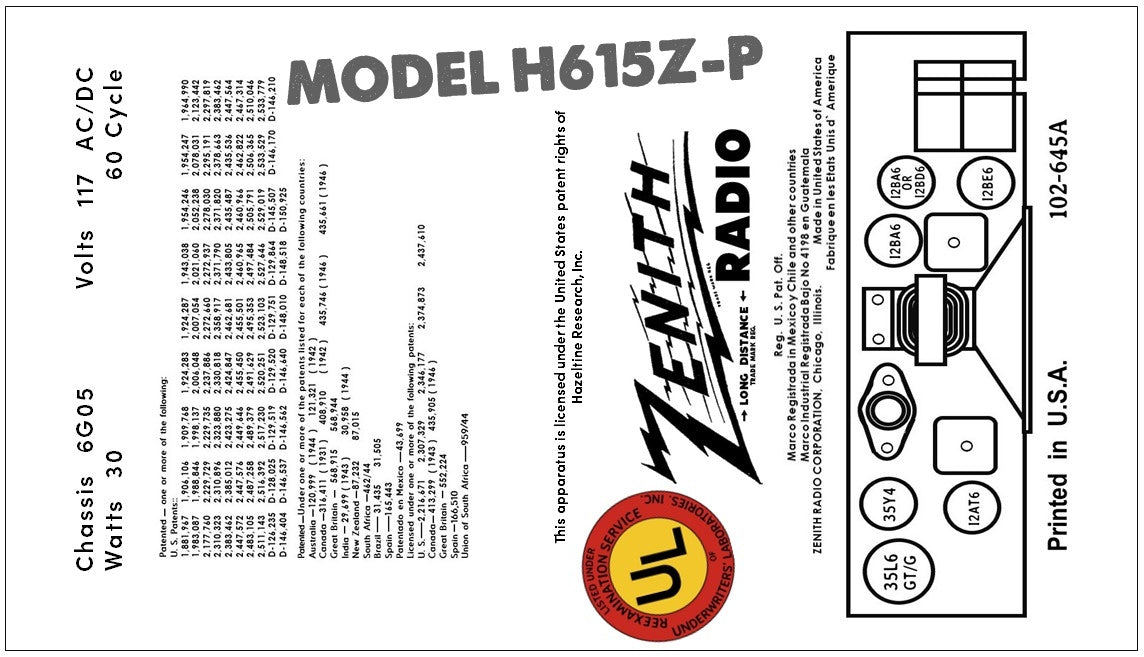 ZENITH-H615ZP | Antique, Retro, Vintage Tube Radios & Bluetooth | Retro ...