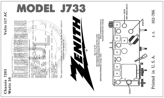 ZENITH-J733 | Antique, Retro, Vintage Tube Radios & Bluetooth | Retro Radio Shop