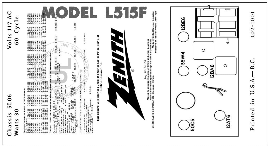ZENITH-L515F | Antique, Retro, Vintage Tube Radios & Bluetooth | Retro ...