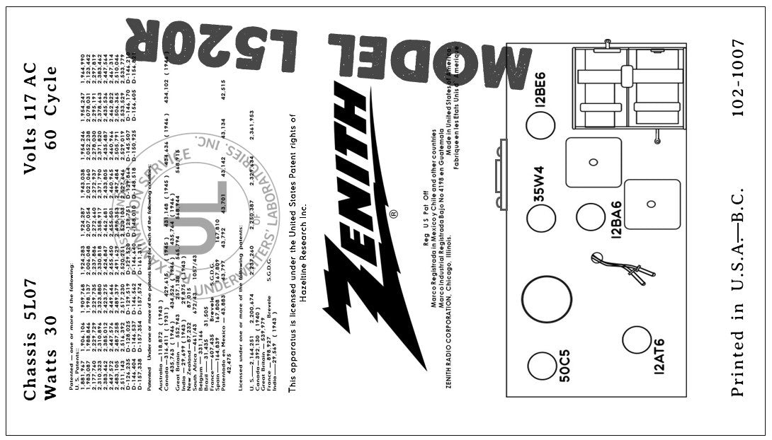 ZENITH-L520R | Antique, Retro, Vintage Tube Radios & Bluetooth | Retro ...