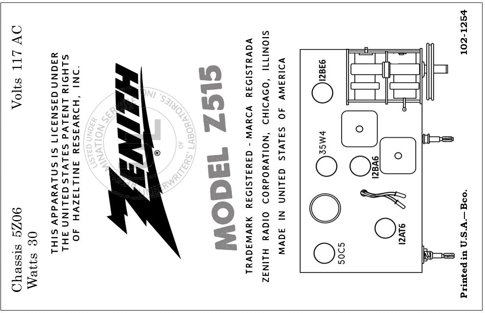 ZENITH-Z515 | Antique, Retro, Vintage Tube Radios & Bluetooth | Retro ...