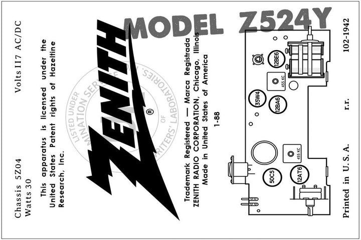 ZENITH-Z524Y | Antique, Retro, Vintage Tube Radios & Bluetooth | Retro ...