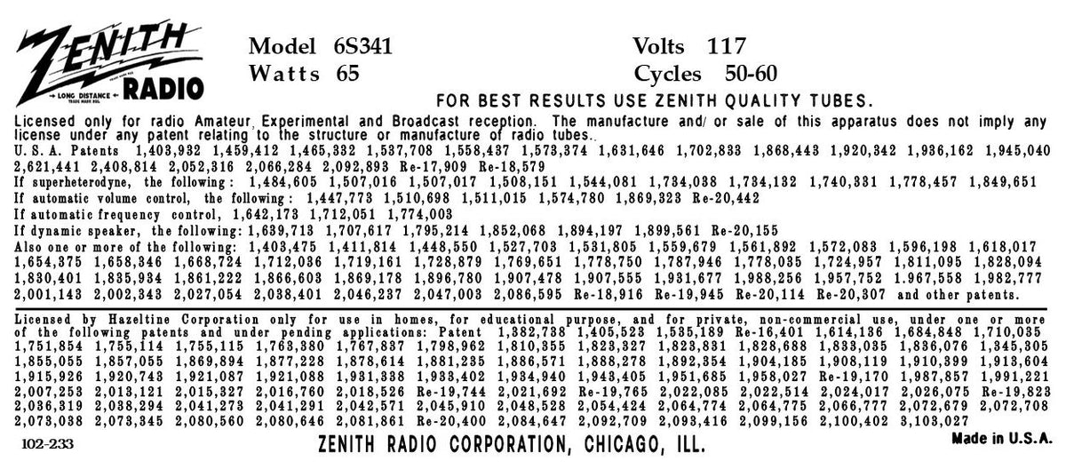Zenith-6S341 | Antique, Retro, Vintage Tube Radios & Bluetooth | Retro ...